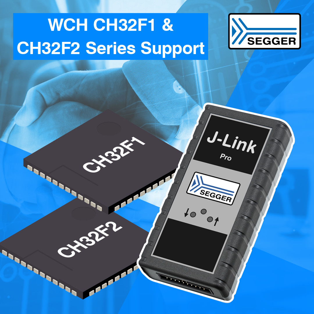 SEGGER's J-Link debug probes support WCH CH32F1 & CH32F1 series