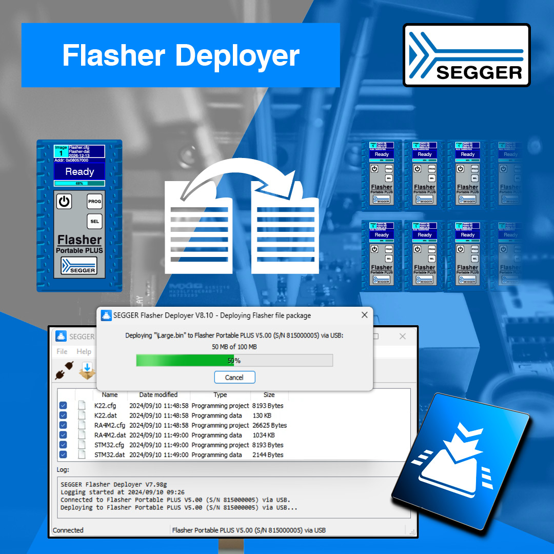 SEGGER introduces two-click setup for Flasher in-circuit programmers