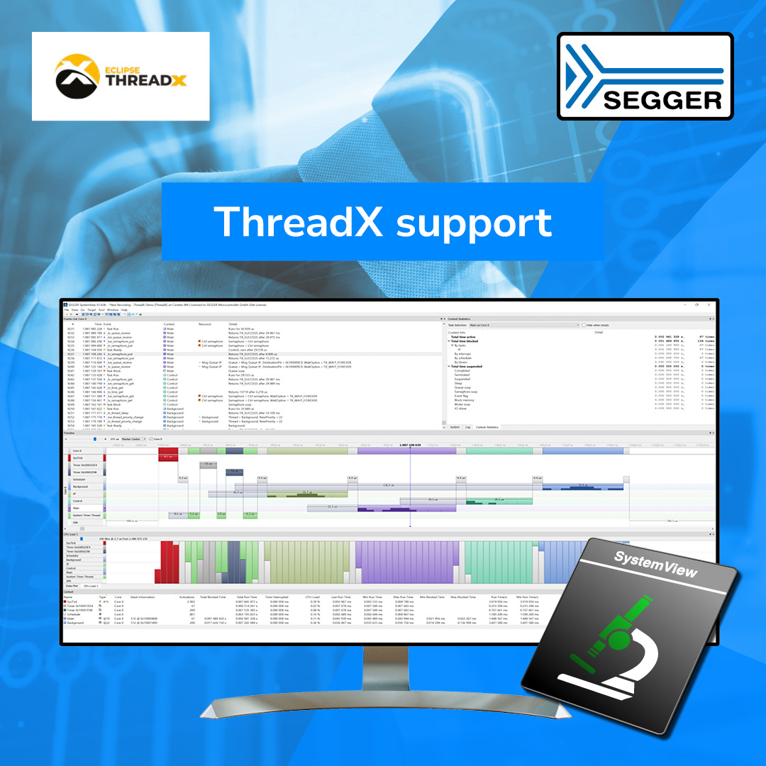 SEGGER expands SystemView support to Eclipse ThreadX